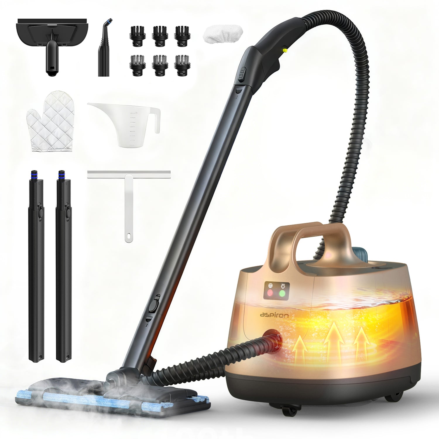 Aspiron Portable Canister Steam Cleaners for Chemical-Free Cleaning